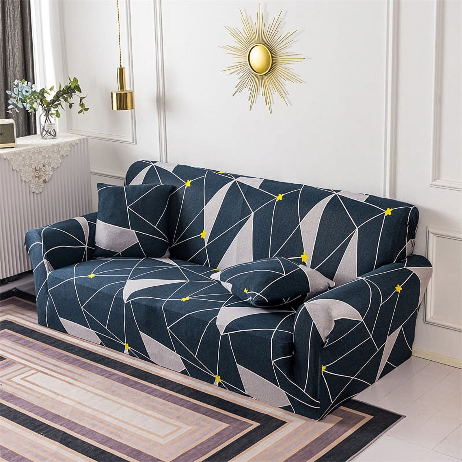 1/2/3/4-seat Plain Sofa Cover Stretch Tight Wrap All-inclusive Sofa ...