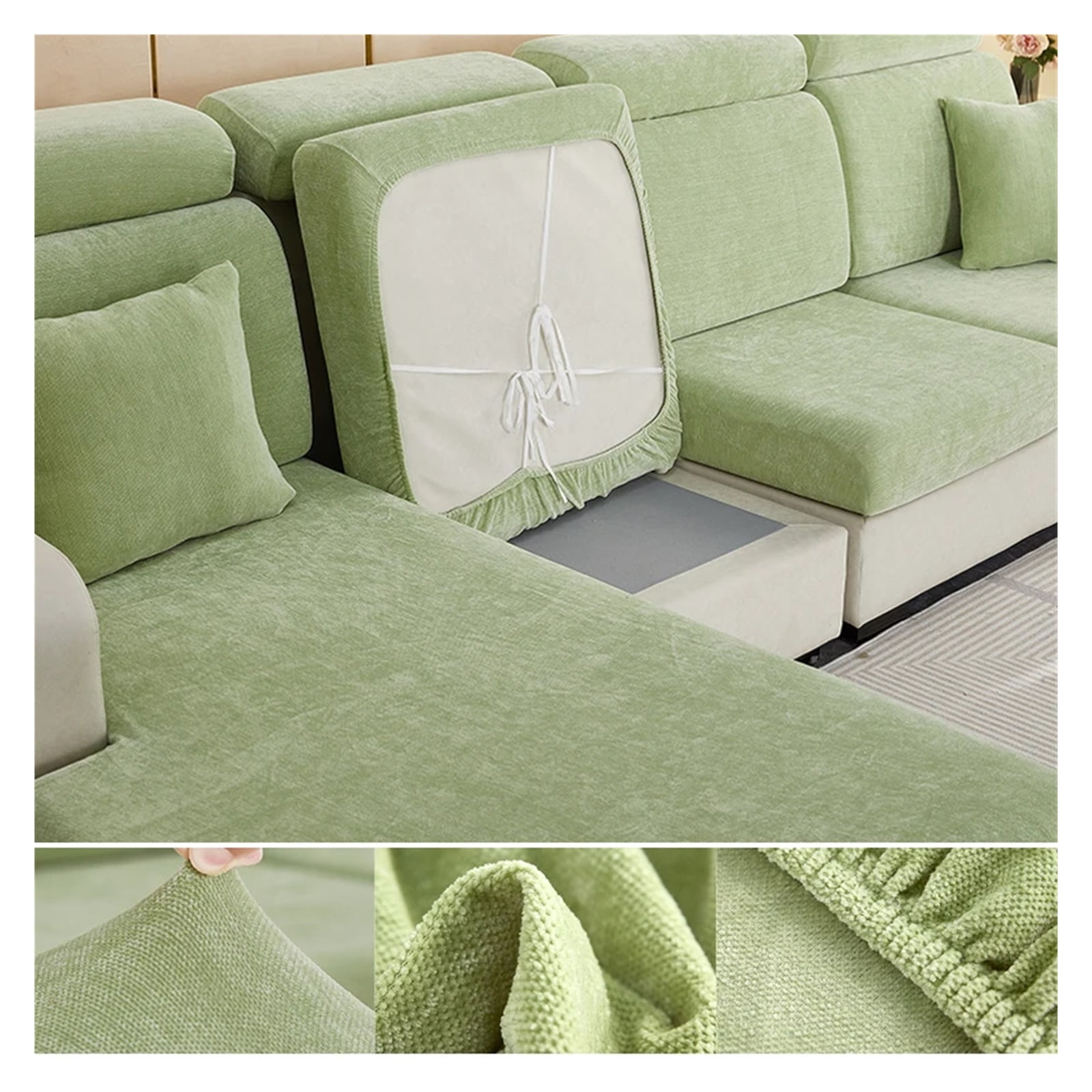 1/2/3/4 seat velvet sofa cushion cover sofa slipcover thick soft solid sofa decoration easy wash ...