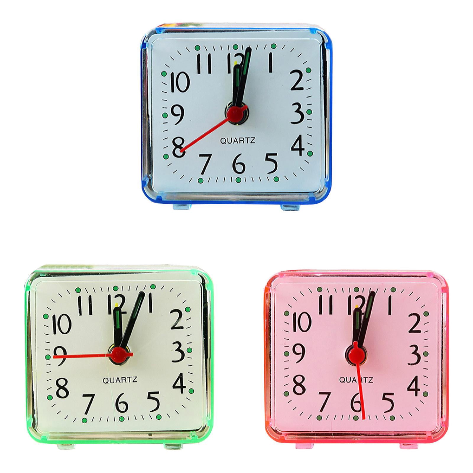 1/2/3/4PCS Alarm Square Clock Small Transparent Table Silent Bedside ...