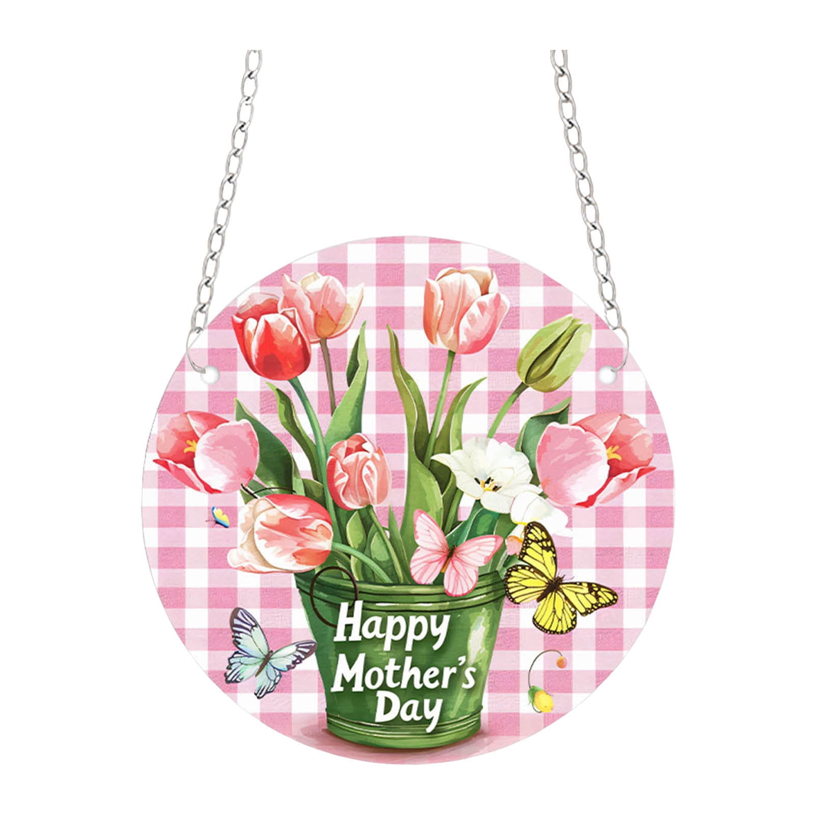 1/2/3/4PCS Happy Mother's Day Welcome Sign Wreath 8x8 Inch Round ...