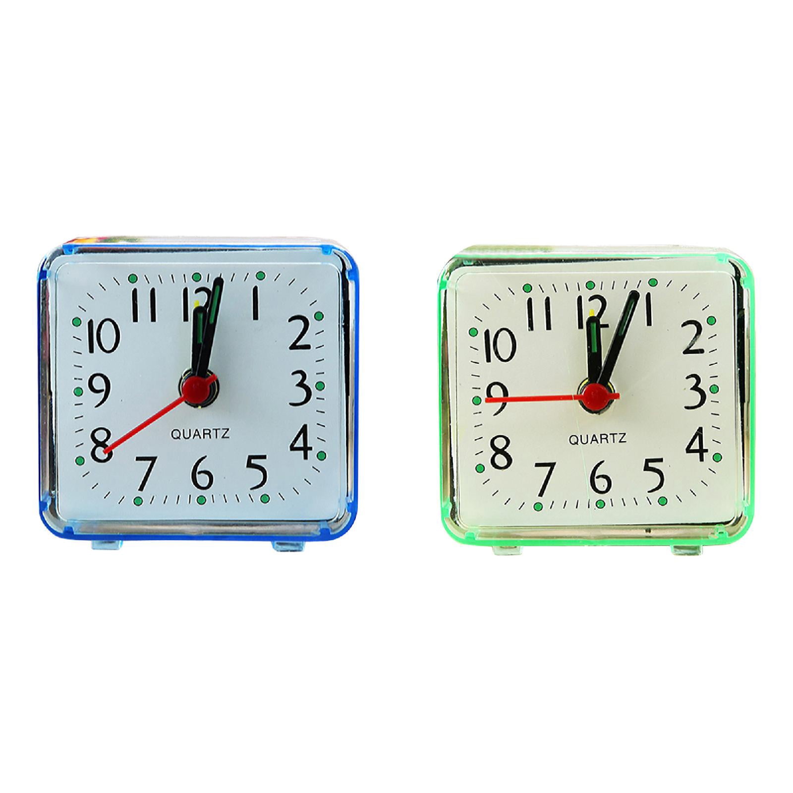 1/2/3/4PCS Mini Portable Square Alarm Clock Small Battery Operated Bed ...