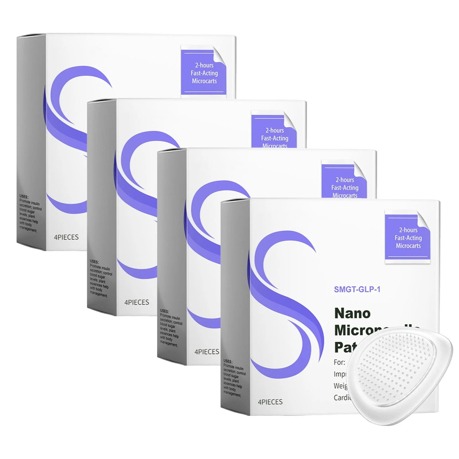 1/2/3/4PCS SMGT-GLP-1 Nano Microneedle Patch, 2025 New Body Shaping ...