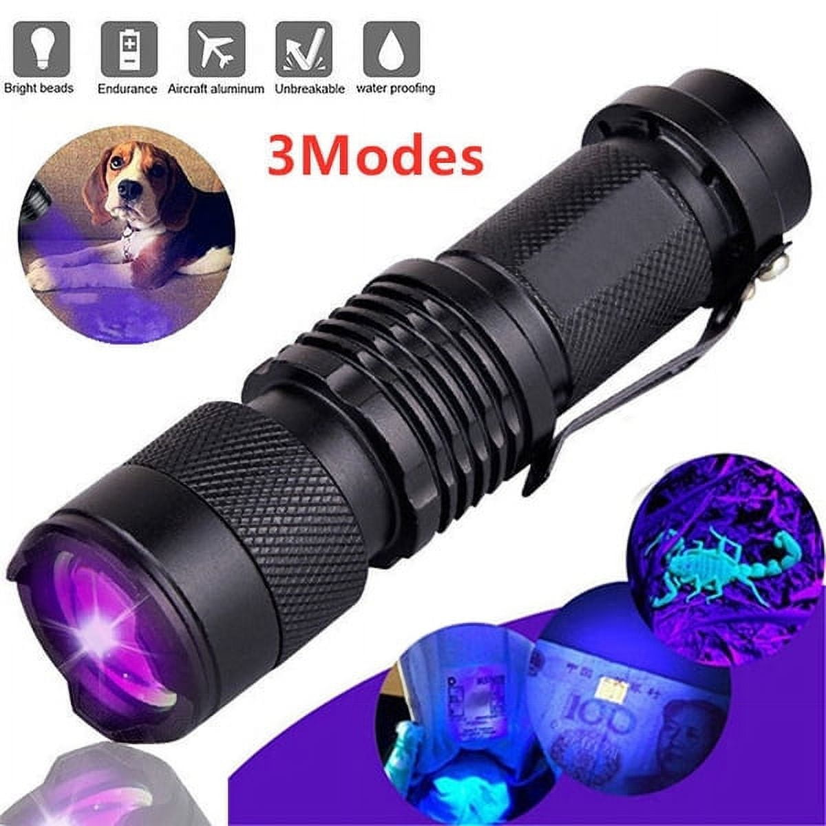 1/2/3/4PCS UV Flashlight Black Light 9 LED 395nm Ultraviolet Blacklight ...