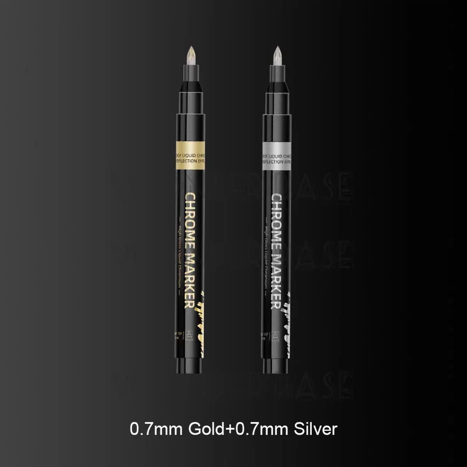 1/2/3/4Pcs Chrome Mirror Marker Pen, 0.7mm 1mm 2mm DIY Reflective Paint ...