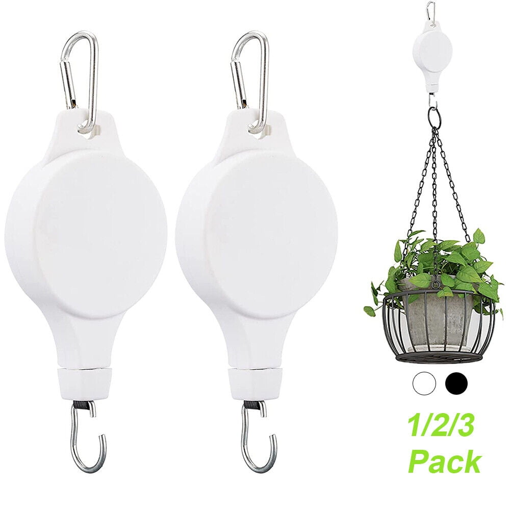 1/2/3/4Pcs Retractable Pulley Hook Hanging Pull Down Hanger Garden ...