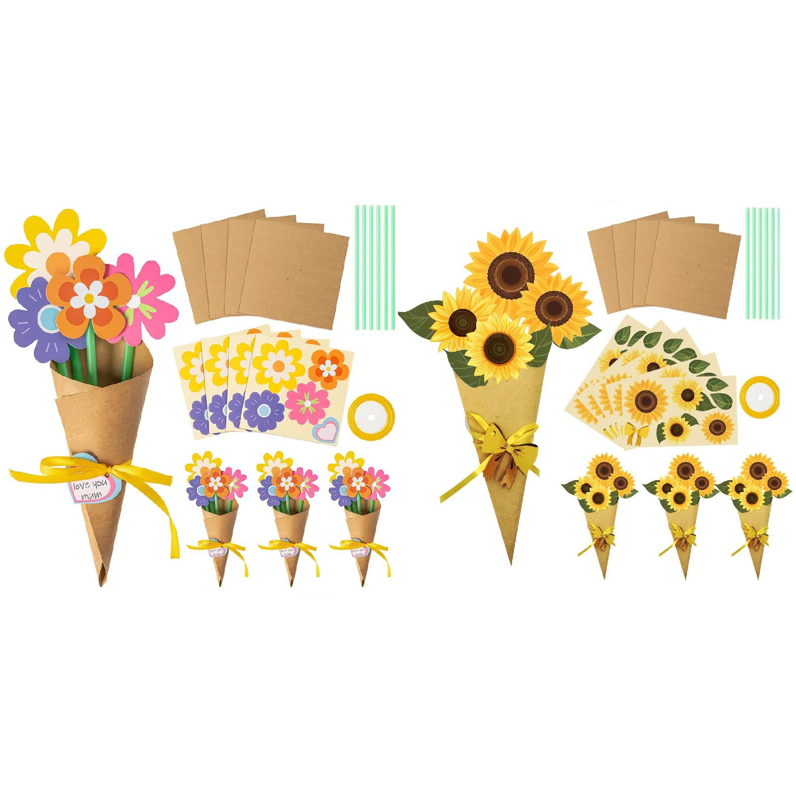 1/2/3/4Set Mother's Day Flower Bouquet Craft Kit DIY Spring Flower ...