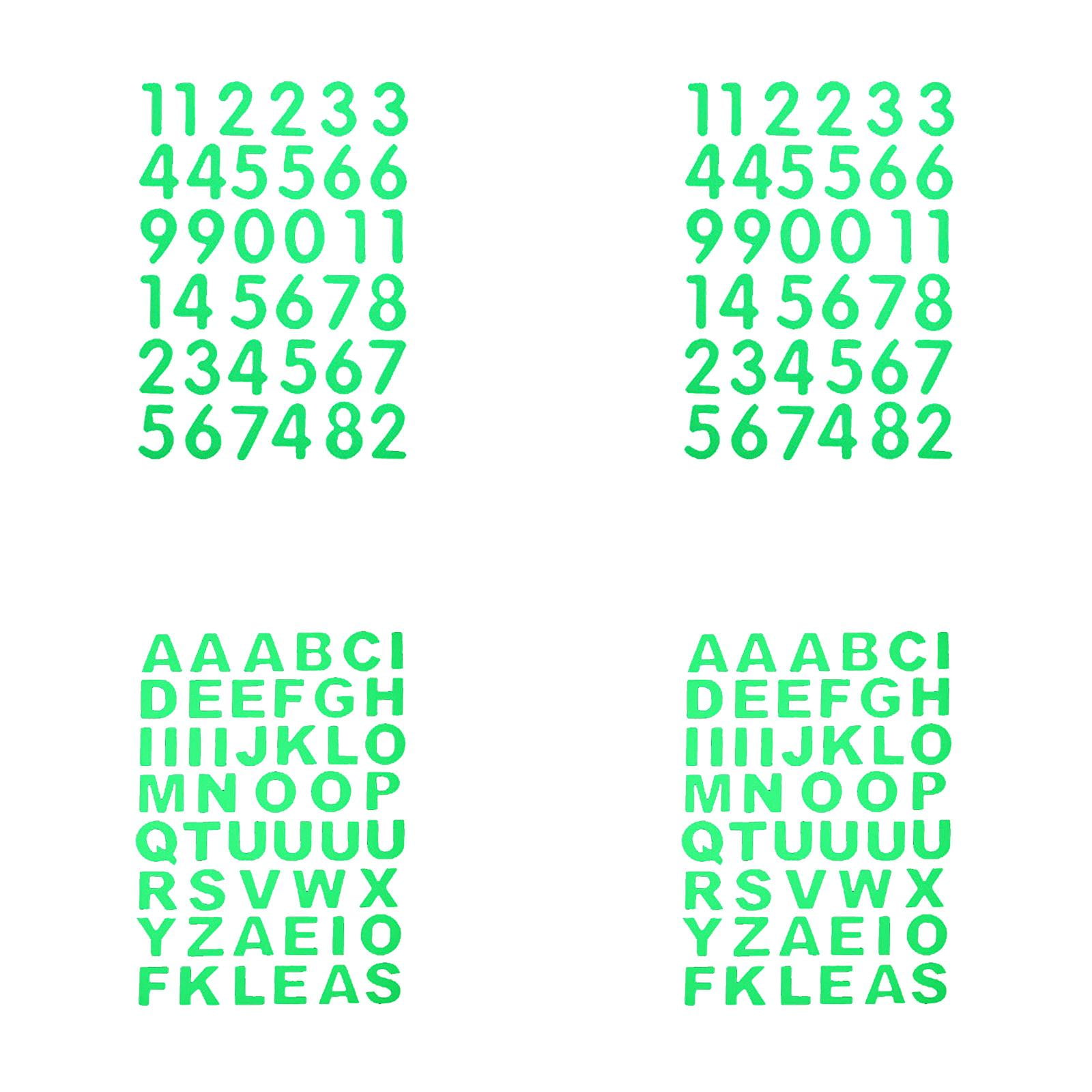 1/2/3/4Sets Glow in The Dark Mailbox Alphanumeric Number Stickers ...