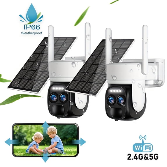 1/2/3/4pcs 2K QHD 5G WiFi Solar Outdoor Security Cameras - Battery ...