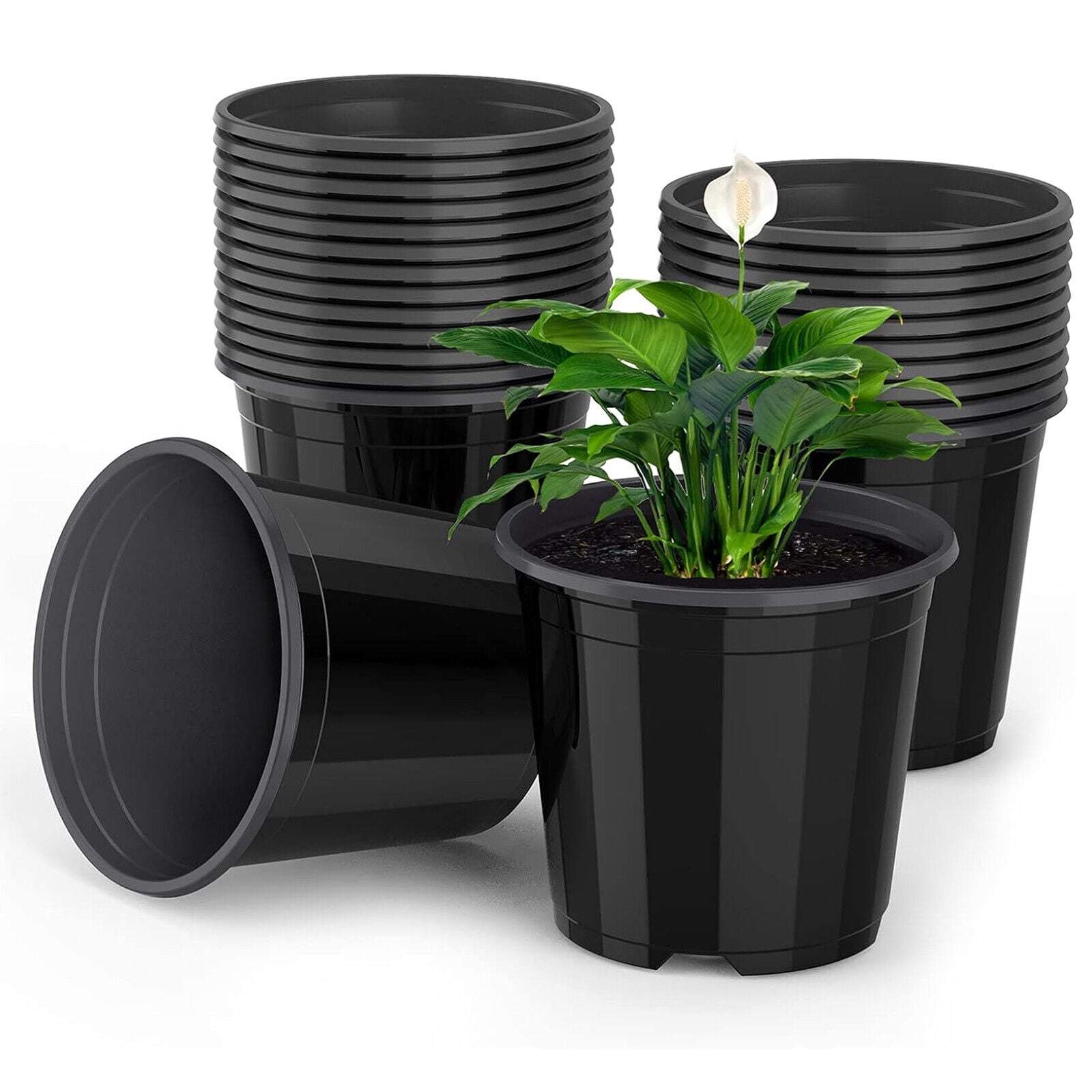 1/2/3/5 Gallon Plastic Plant Flower Pot Nursery Garden Seed Containers ...