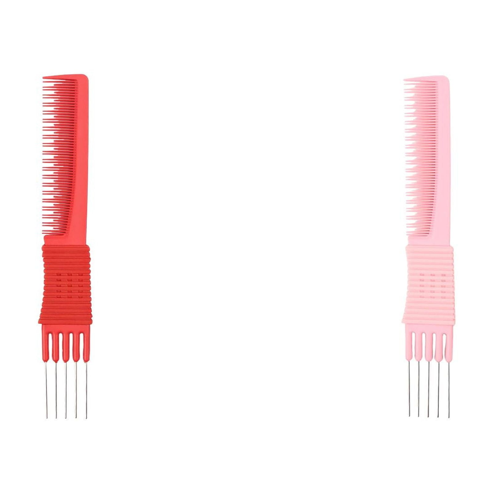1/2/3/5 PcsCarbon Lift Teasing Combs with Metal Prong,Salon Teasing ...