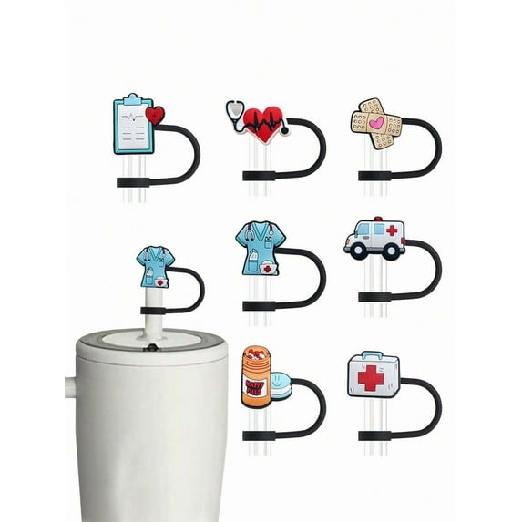 1/2/3/7Pcs Medical Silicone Straw Covers - 10mm Dustproof Caps for 30 ...