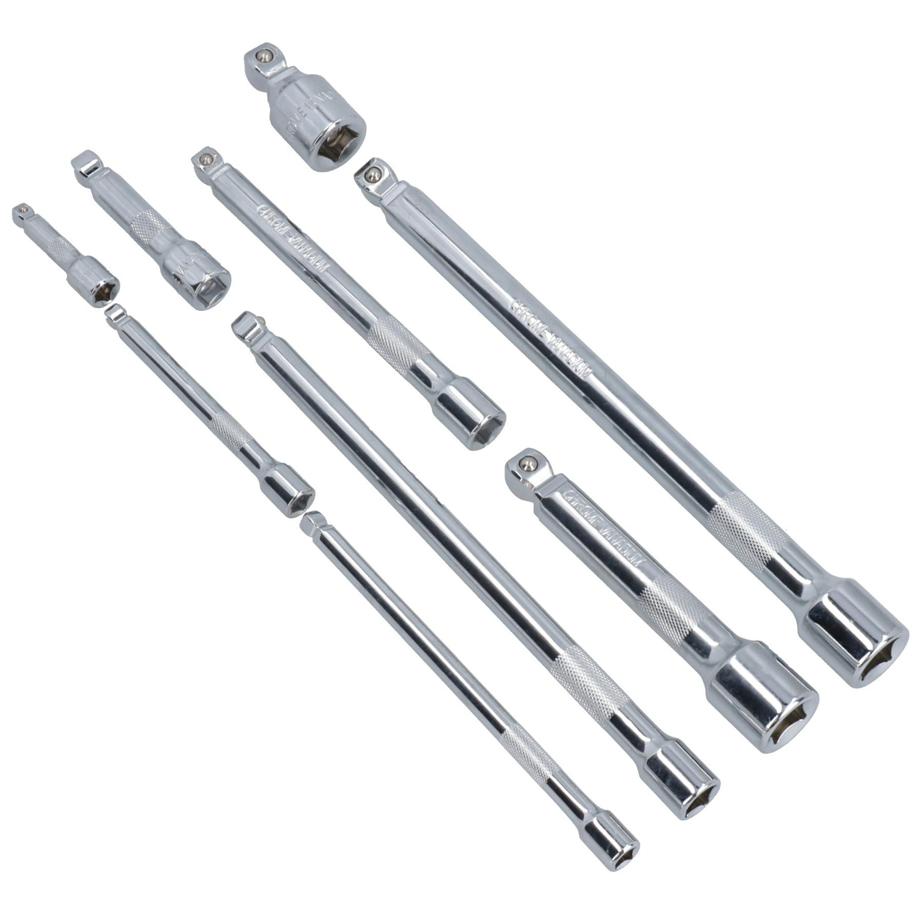 1/2" 3/8" 1/4" Drive 9pc Extension Straight Wobble Bar Socket Set TE068 - Walmart.com