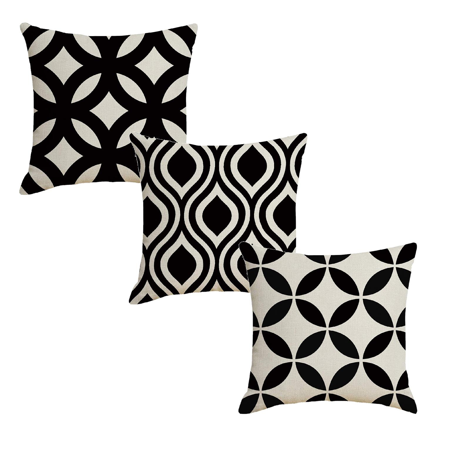 1/2/3/9PCS Square Decorative Throw Pillows Cushion Covers Cotton Linen ...
