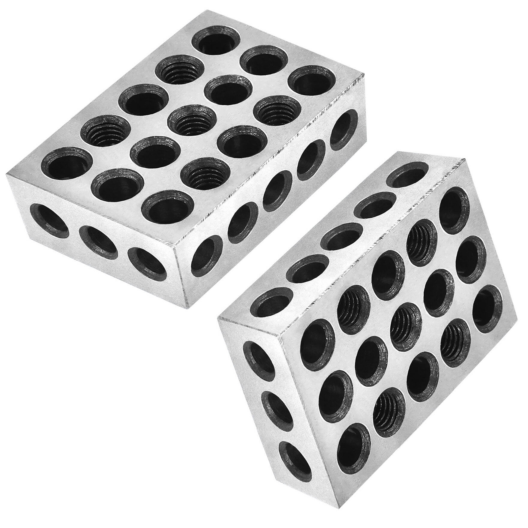 1-2-3 Blocks Matched Pair Hardened Steel 23 Holes Precision for ...