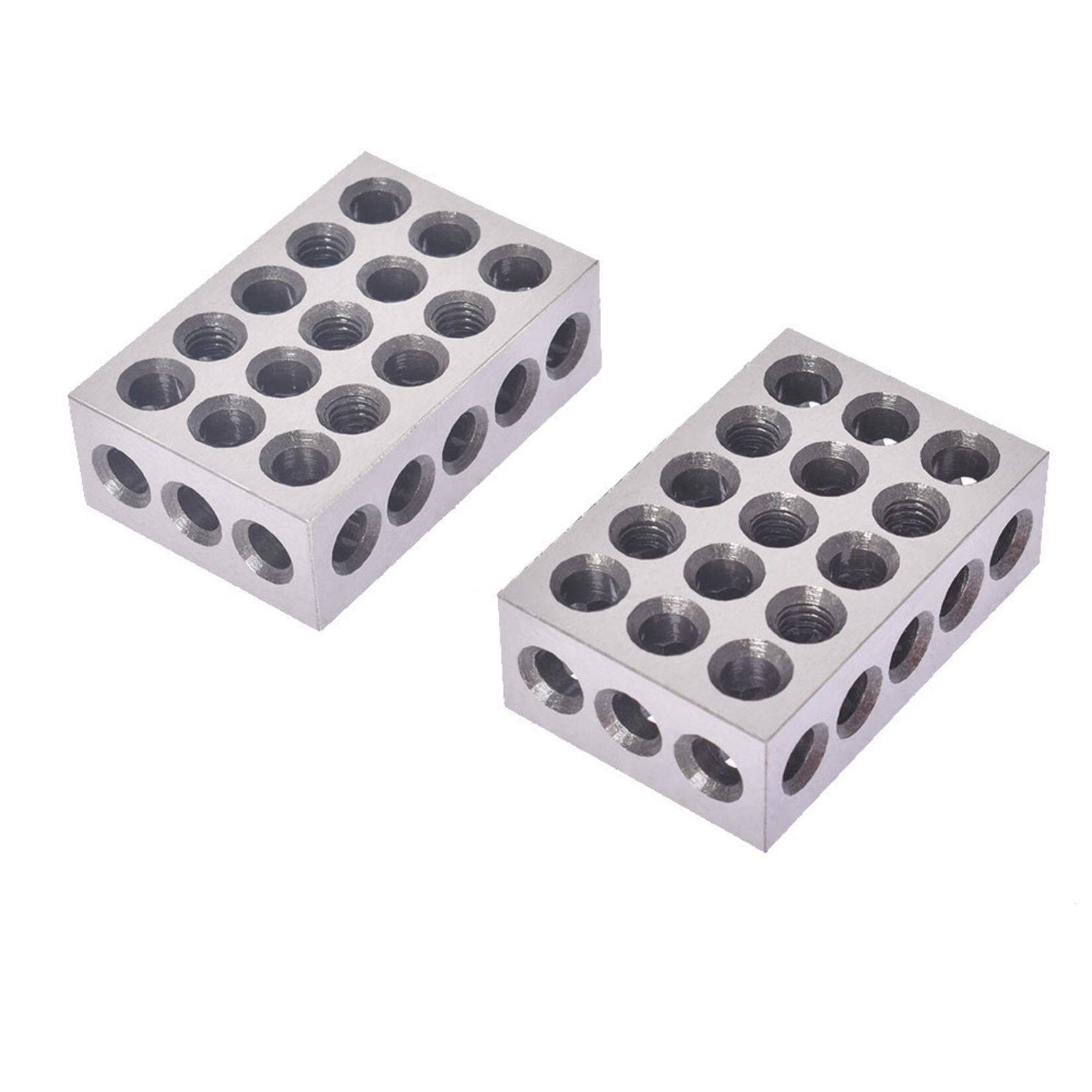 1-2-3 Blocks Matched Pair Hardened Steel Set Up Blocks 23 Holes (1x2x3 ...