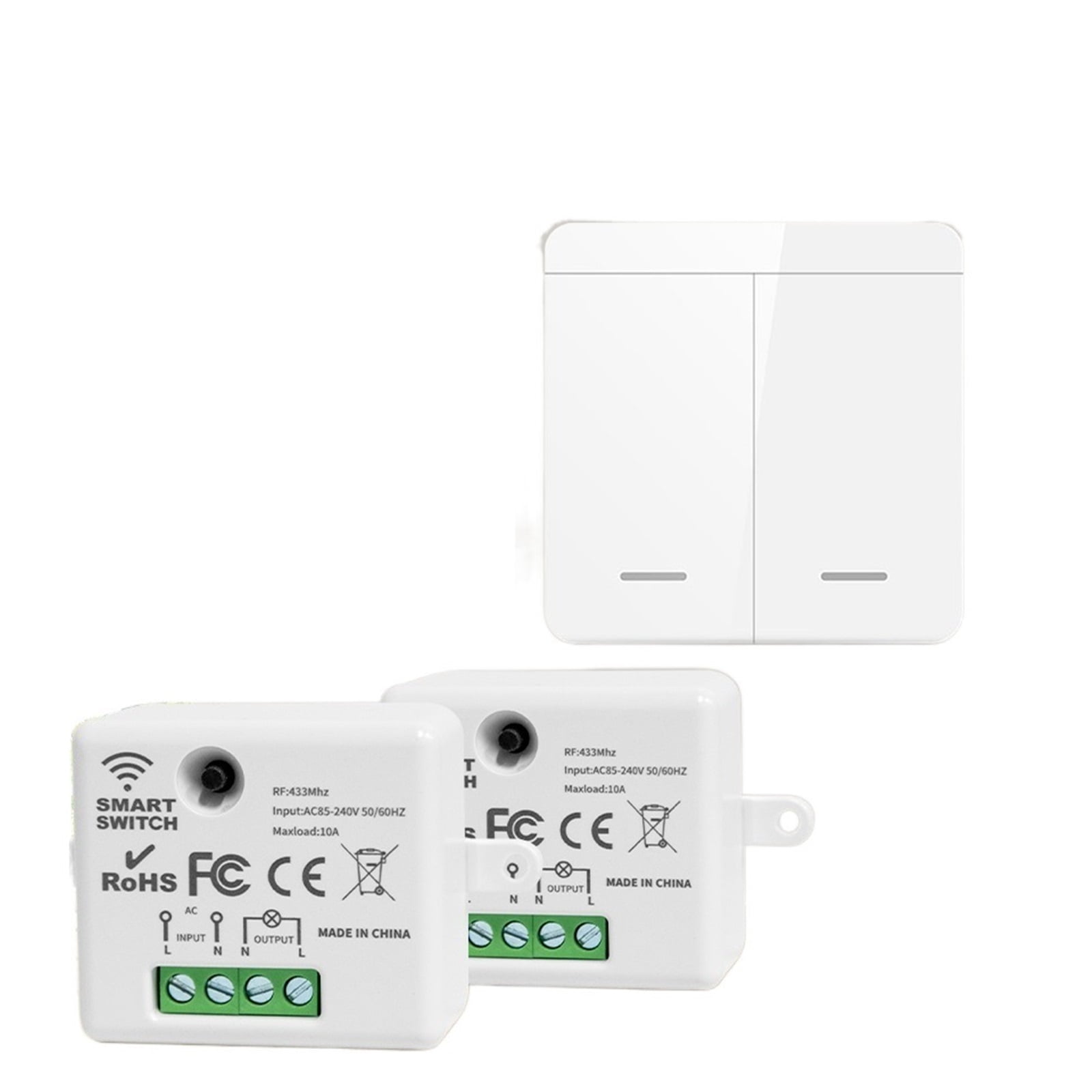 1/2/3 Gang Smart Wireless Light Switch Remote Control 86 Wall Panel ...