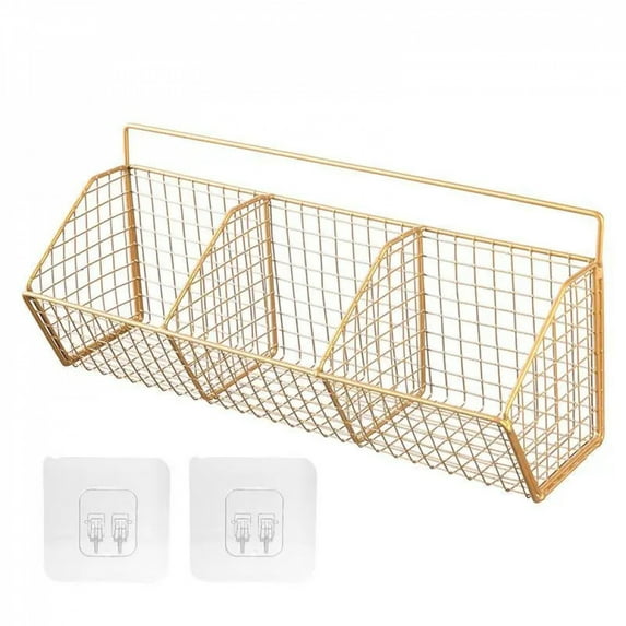 1/2/3 Grid Wall Mounted Kitchen Shelf Organizer Metal Rack Pantry ...