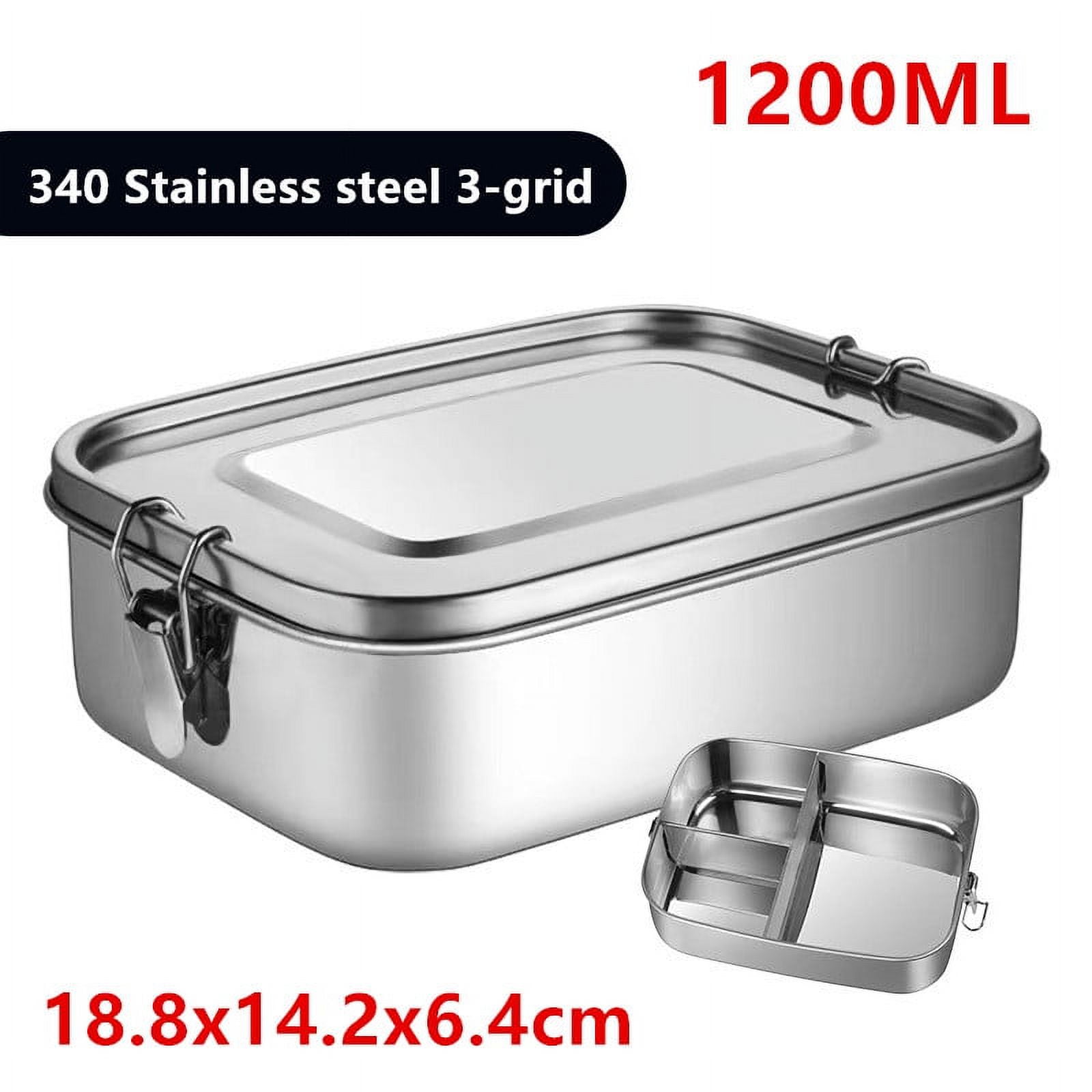 1/2/3 Grids 304 Stainless Steel Lunch Box Food Container Bento Box Top ...