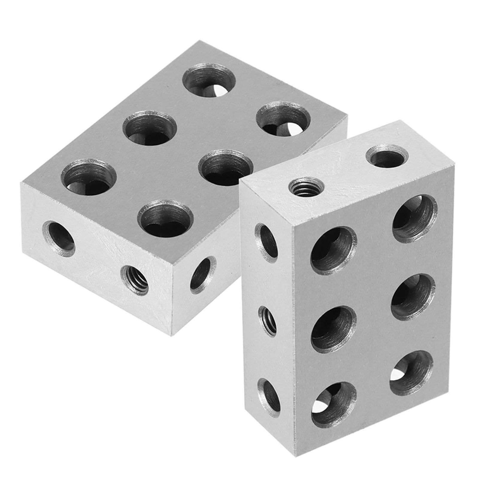 1-2-3 Matched Pair Blocks Set, 11 Holes Hardened Steel HRC 58-60 123 ...