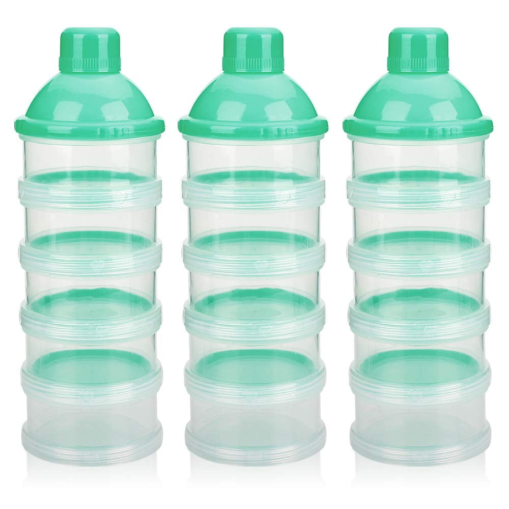 1/2/3 Pack Formula Dispenser On The Go, 5 Compartments Stackable ...