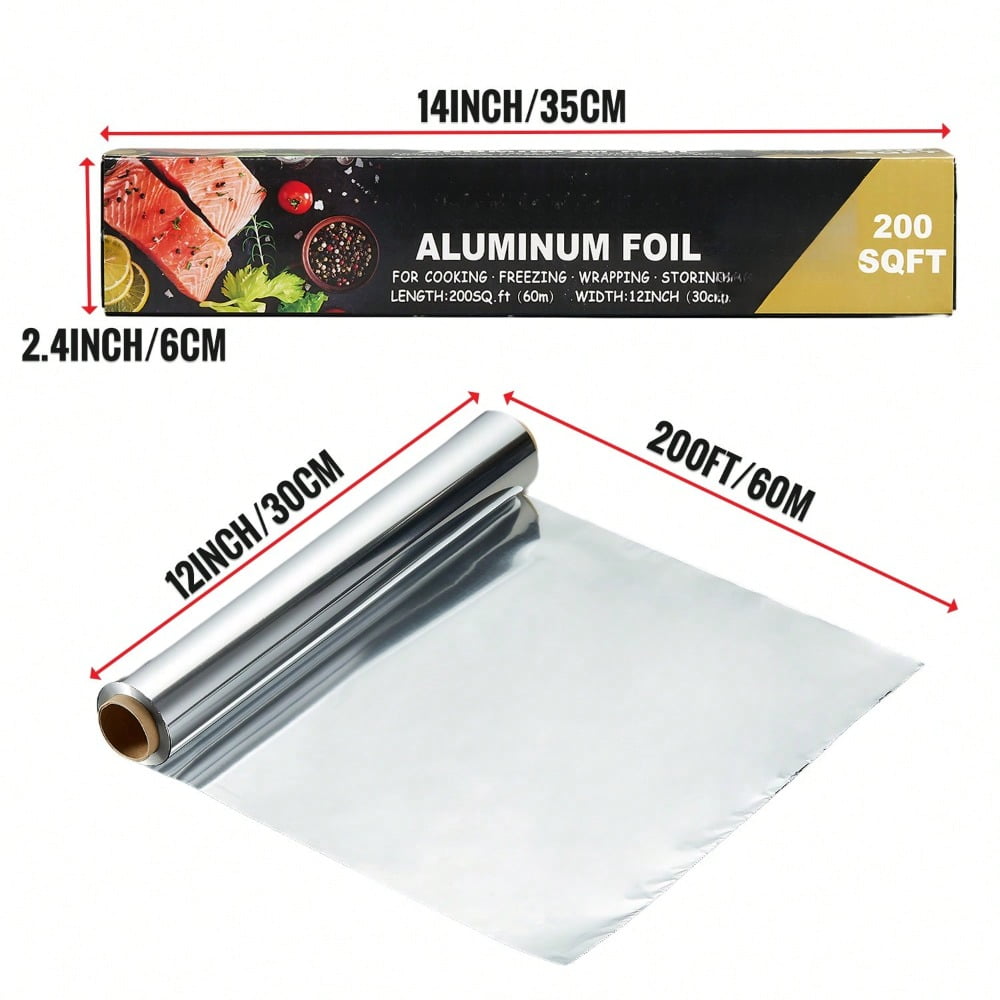 1/2/3 Pack Heavy Duty Aluminum Foil Roll, 200 FT X 12 Inches Wide ...