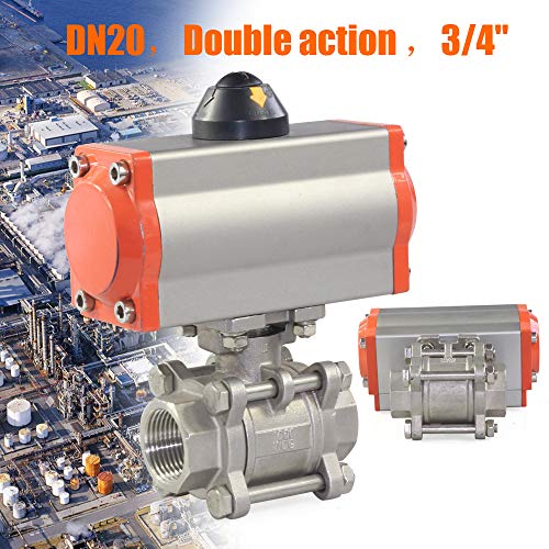 1/2" 3-Piece Pneumatic Ball Valve, SUS 304 Stainless Steel Pneumatic ...