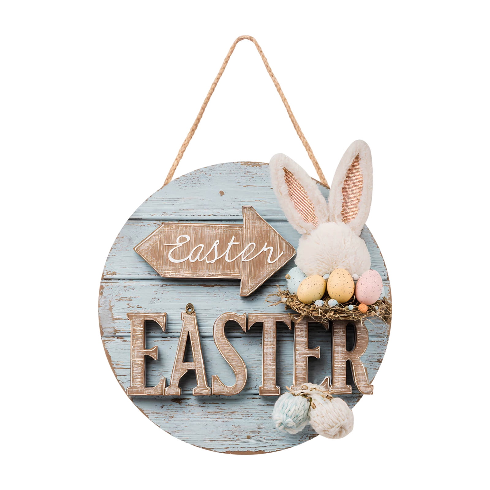 1/2/3 Pieces Easter Welcome Door Sign Spring Easter Rabbit Sign Wooden ...