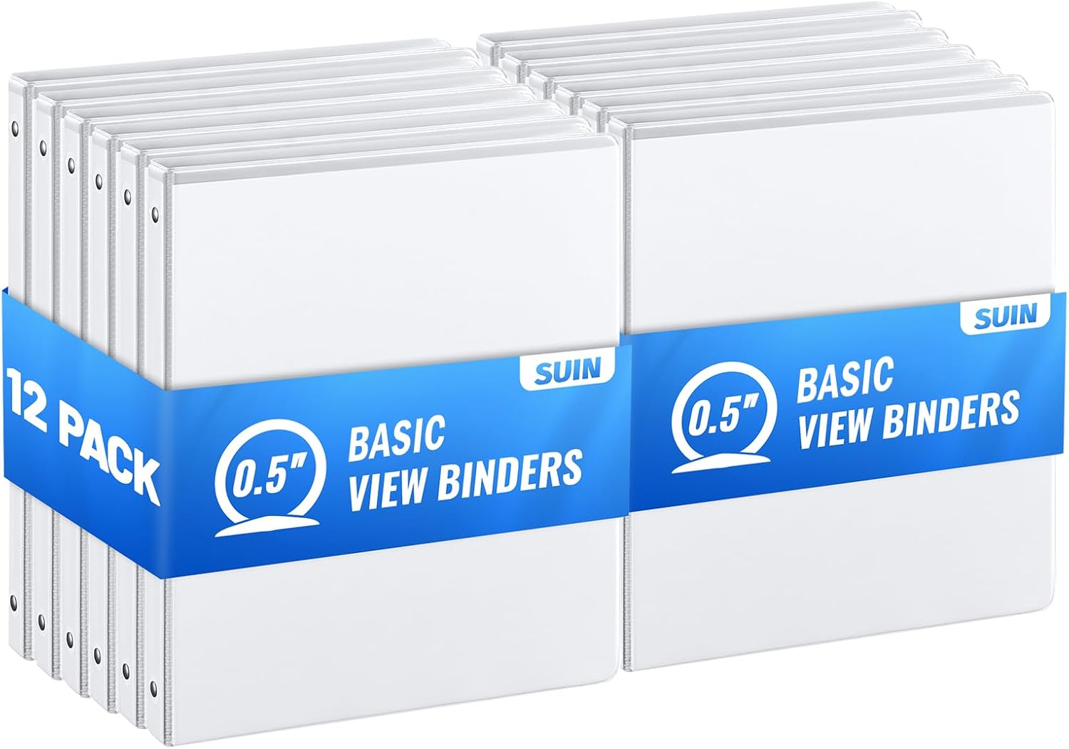 1/2'' 3 Ring-Binders - 0.5 inch View-Binder with Round Rings, 100 Sheet ...