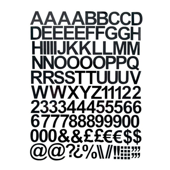 1", 2", 3" SELF ADHESIVE LETTERS & NUMBERS UPPER STICKERS CAR STICKER ...