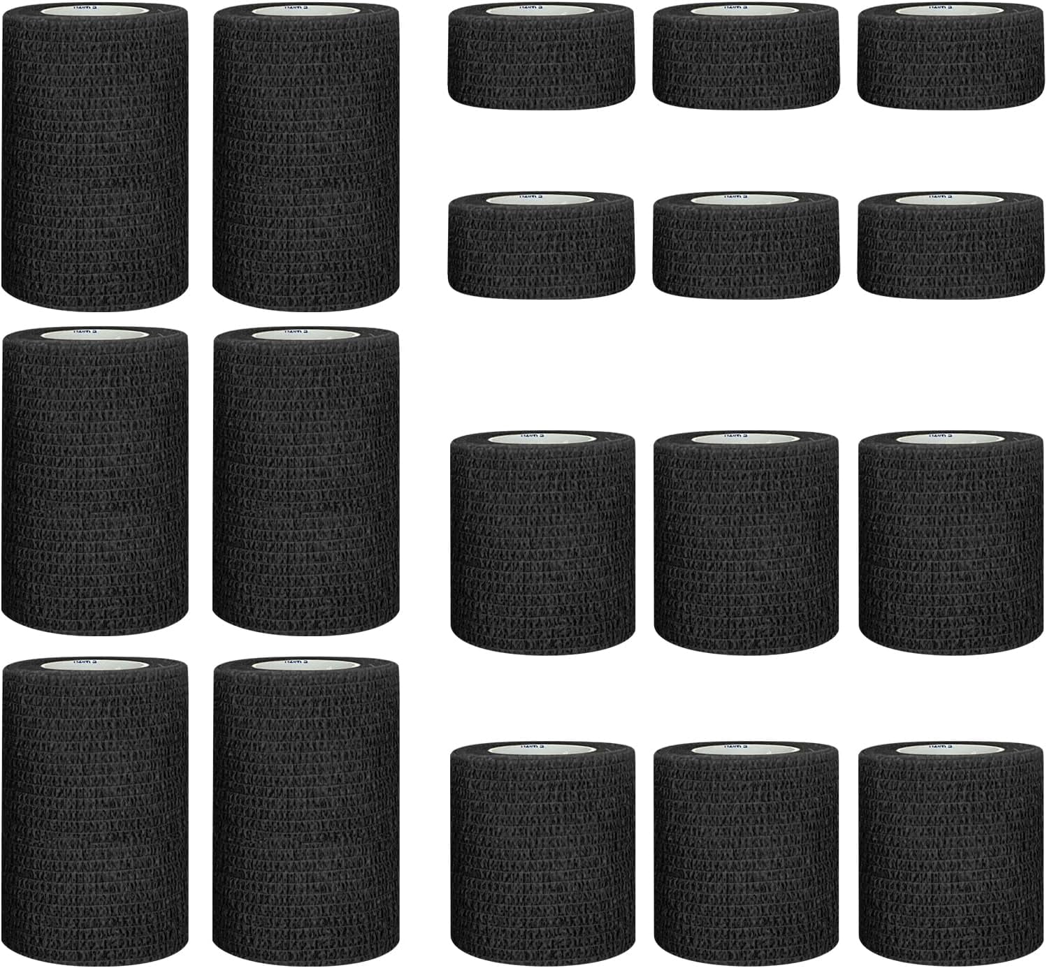 1"/2"/3" Self Adhesive Bandage Wraps, 18 Pack Black Self Adherent ...