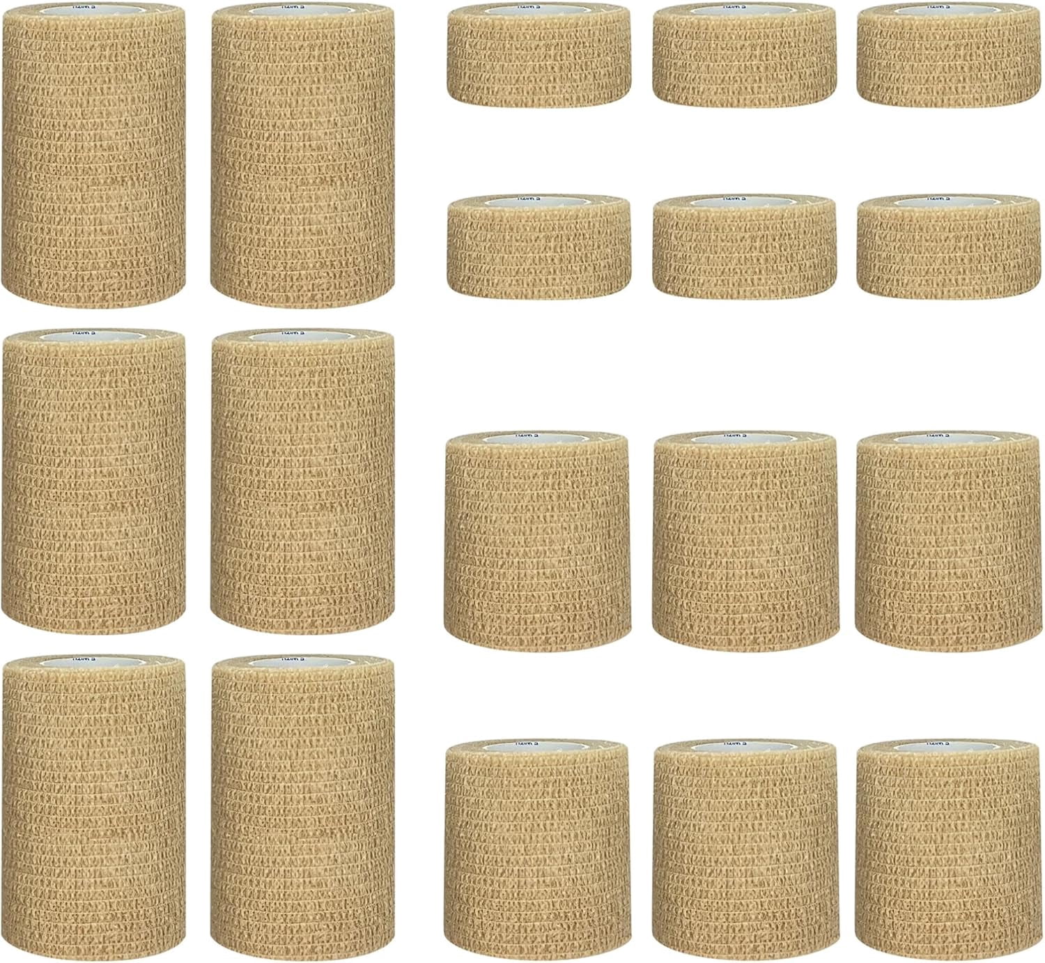1"/2"/3" Self Adhesive Bandage Wraps, 18 Pack Skin Color Self Bandage ...