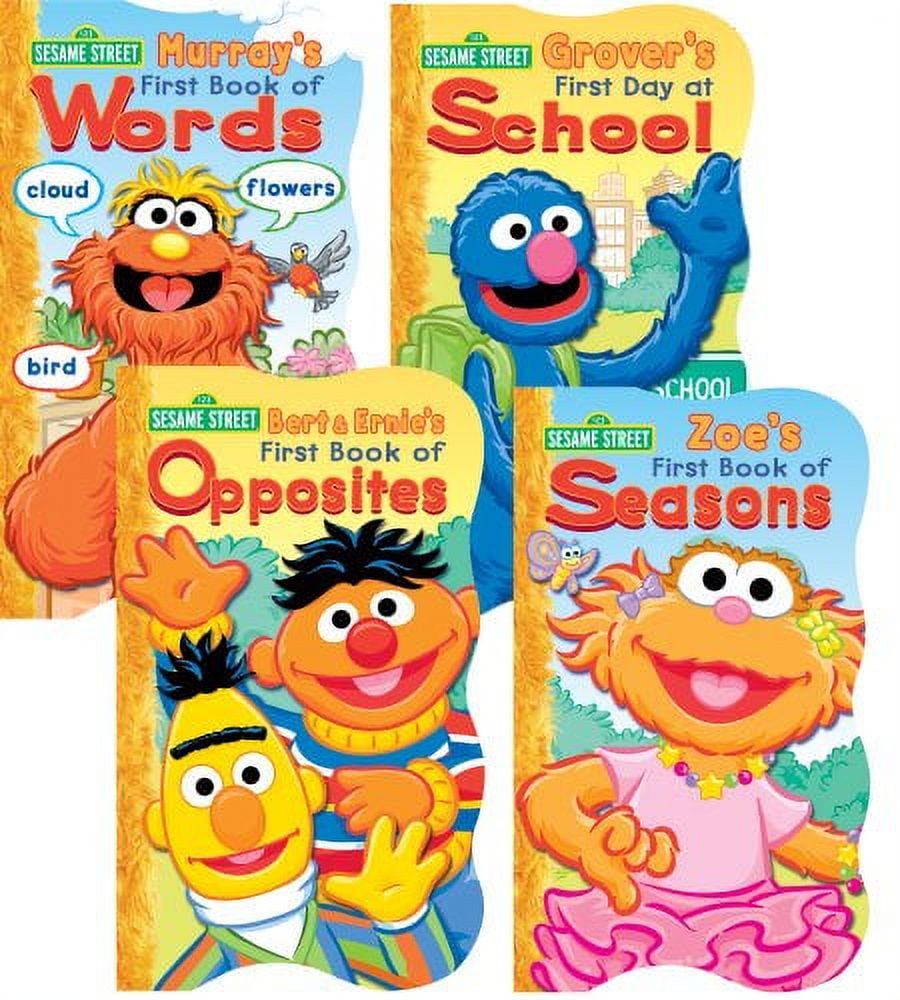 Sesame Street Board Books Set, 4 Toddler Books with Educational Themes ...
