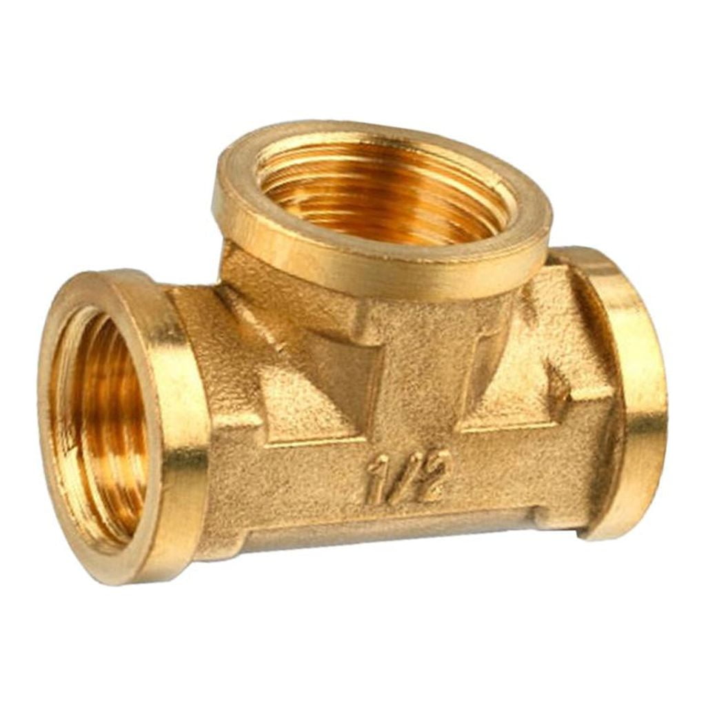 1/2'' // 3 Way Brass Female Pipe Connector - Thickened Wall Temperature ...