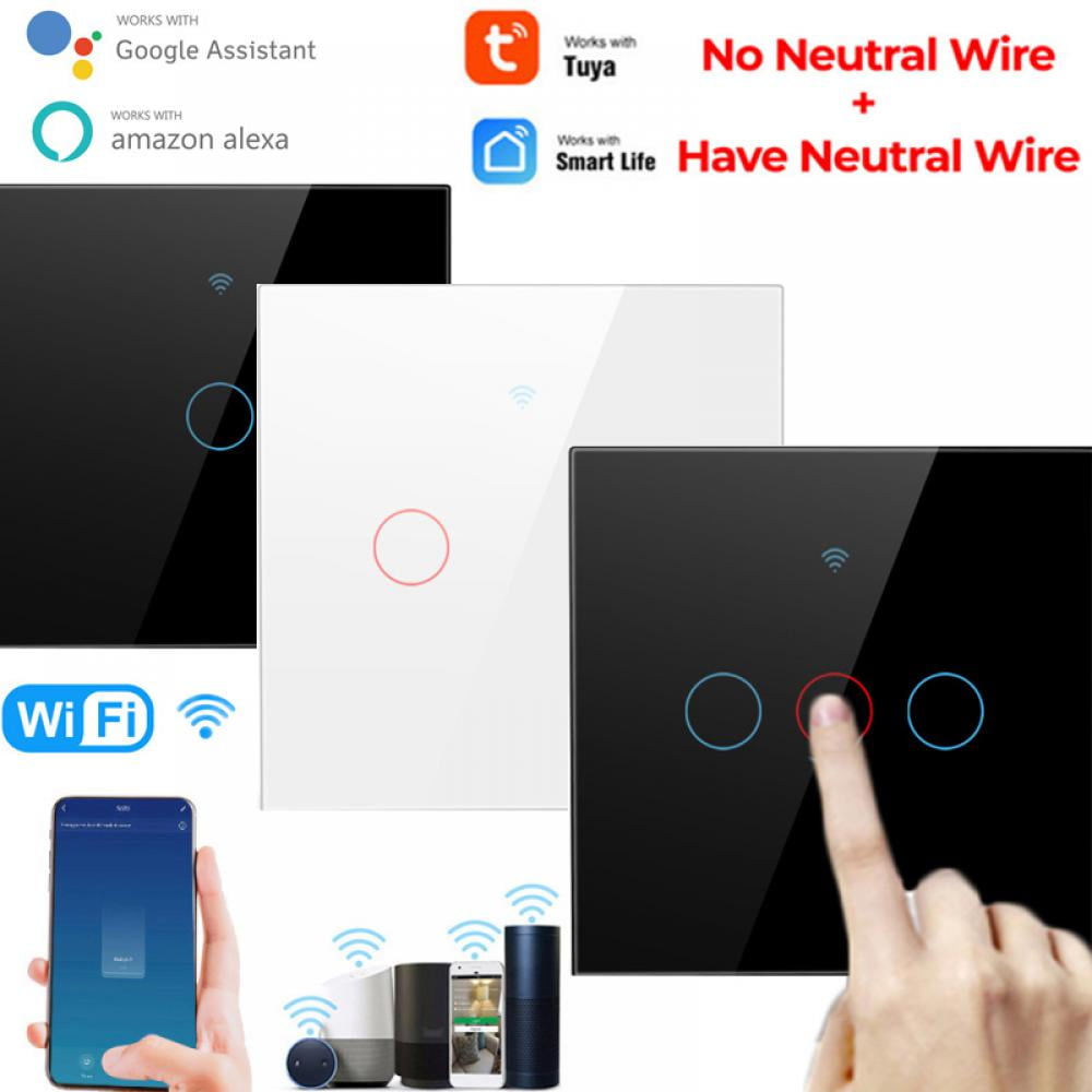 1/2/3 gang TUYA WiFi Smart Touch Switch Home Wall Button for Alexa and ...
