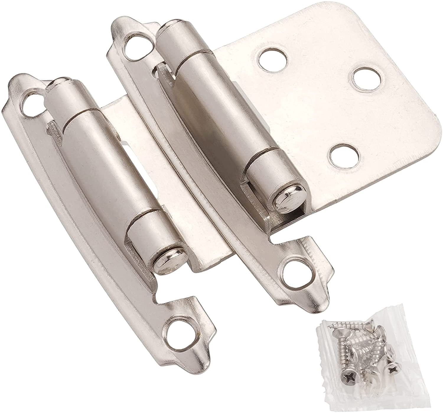 1/2" Overlay Matte Black Cabinet Hinges (5 Pair -10 Pcs) Self Closing ...