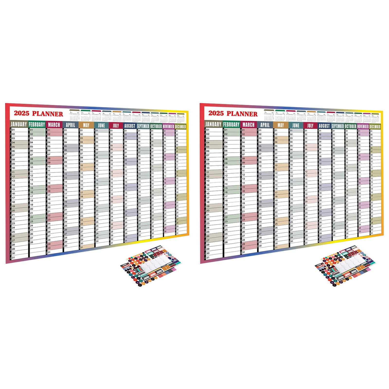 1/2/3PCS 365 Day Wall Calendar Yearly Planner Schedule Calendar, 29.2 ...