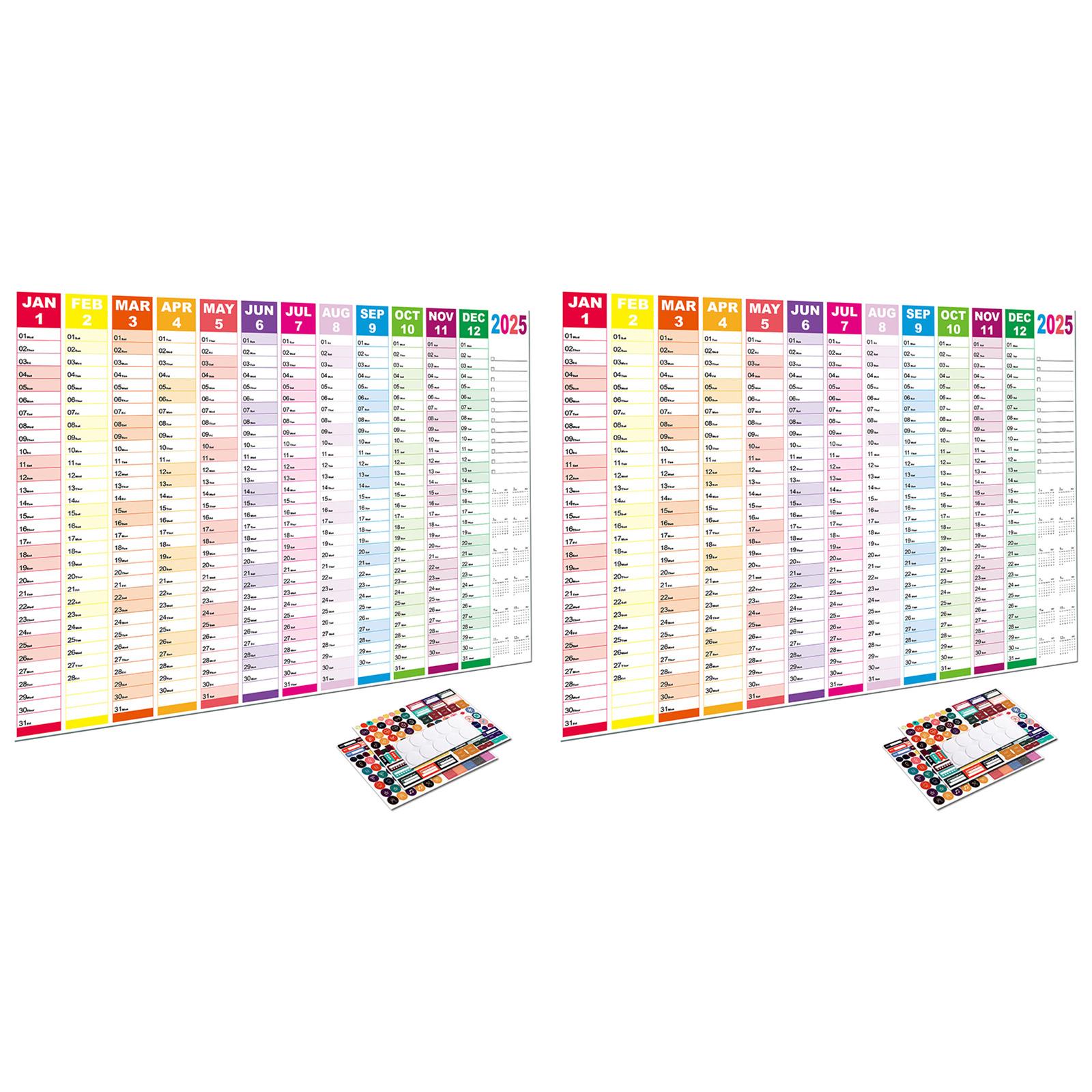 1/2/3PCS 365 Day Wall Calendar Yearly Planner Schedule Calendar, 29.2 ...