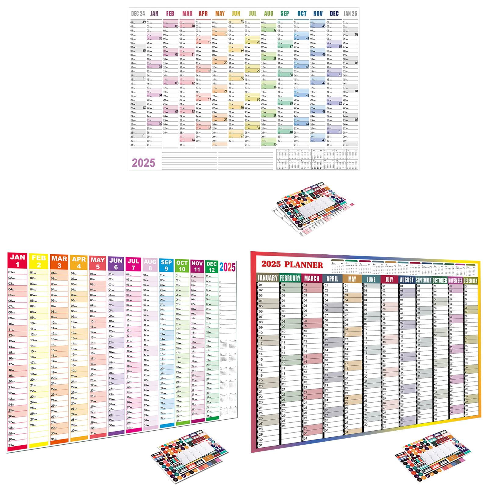 1/2/3PCS 365 Day Wall Calendar Yearly Planner Schedule Calendar, 29.2 ...