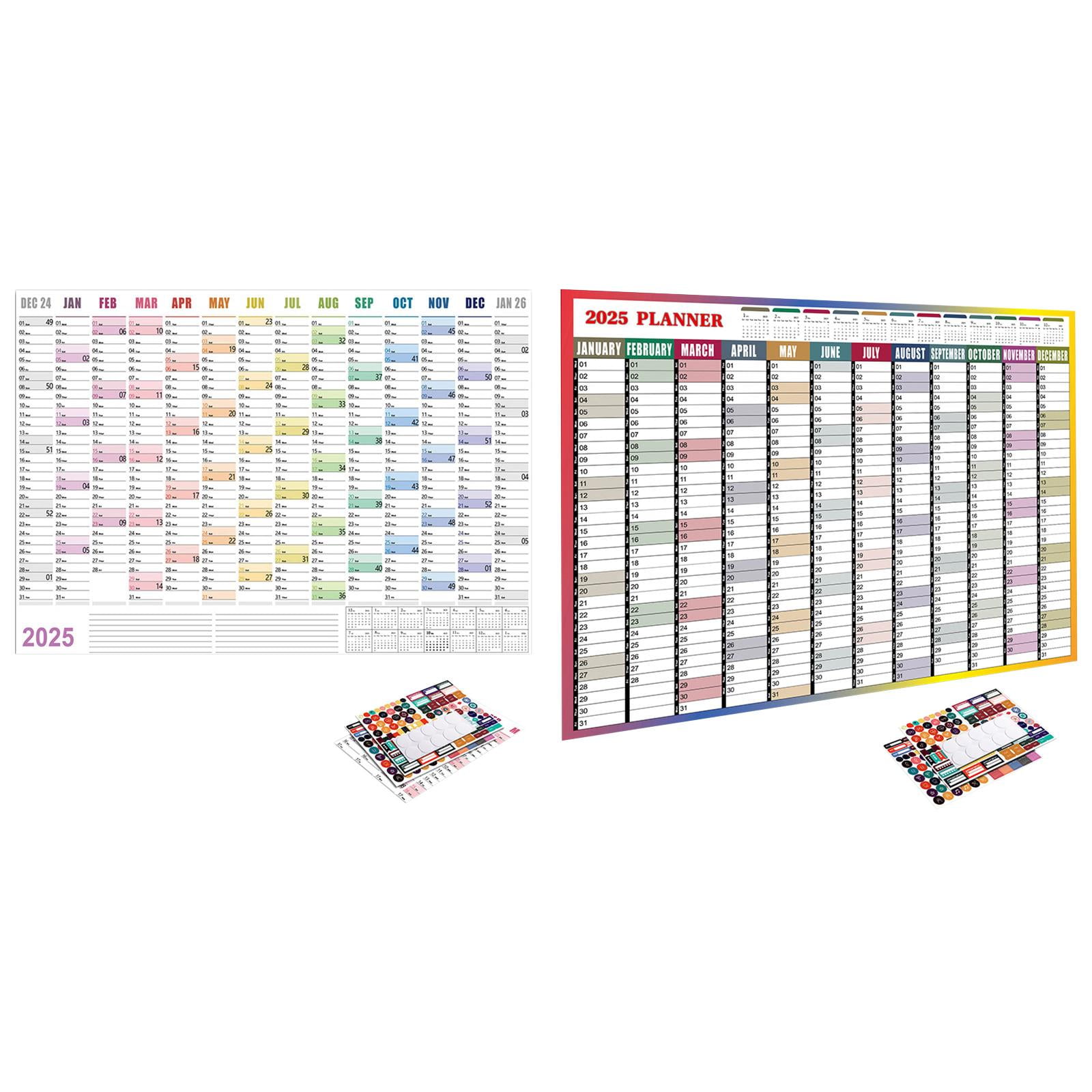 1/2/3PCS 365 Day Wall Calendar Yearly Planner Schedule Calendar, 29.2 ...