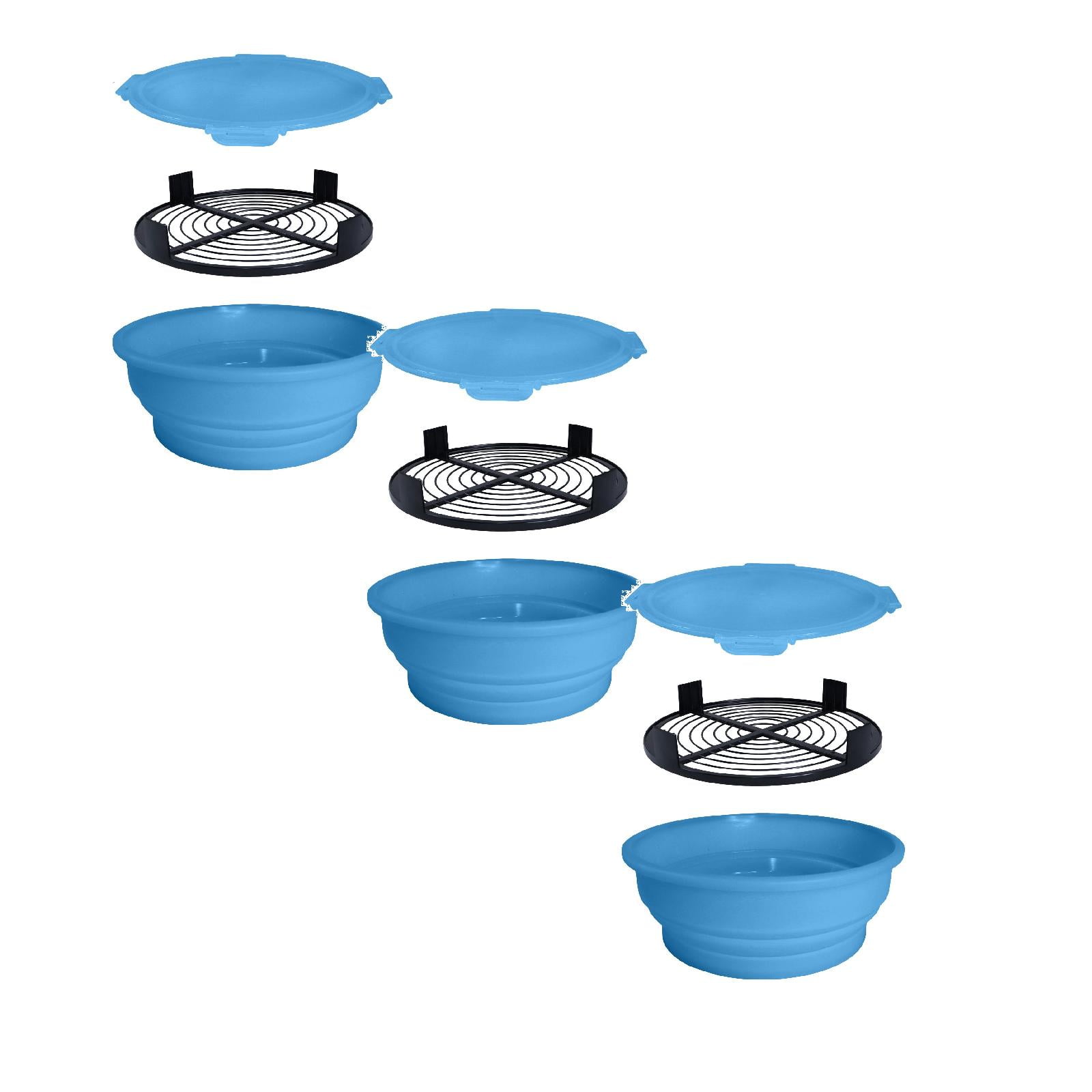 1/2/3PCS Collapsible Silicone Batter Bowl with Lid, Fish Breader Shaker ...