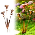 Flamed Copper Three Calla Lilies Garden Stake with Bells, Decorative ...
