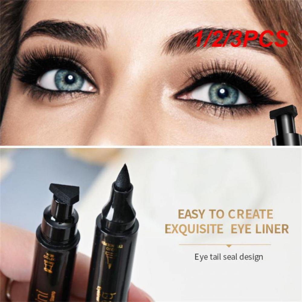 1/2/3PCS In1 Black Liquid Eyeliner Stamp Pen Eyes Women Makeup ...