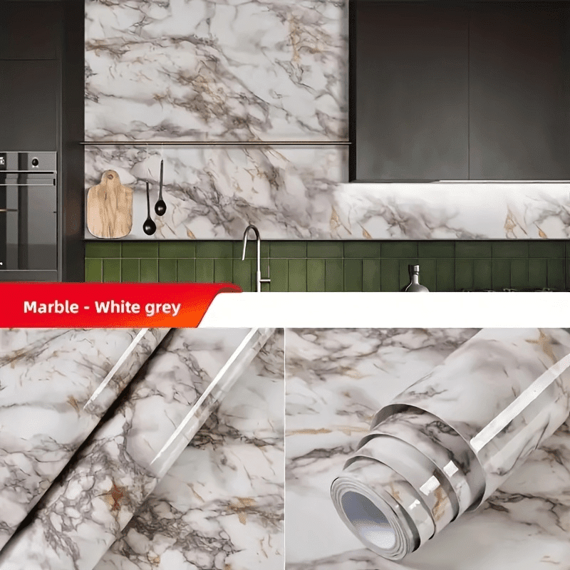1/2/3PCS Large Self-Adhesive Marble Wallpaper – Waterproof Heat ...