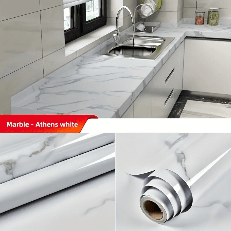 1/2/3PCS Large Self-Adhesive Marble Wallpaper – Waterproof Heat ...
