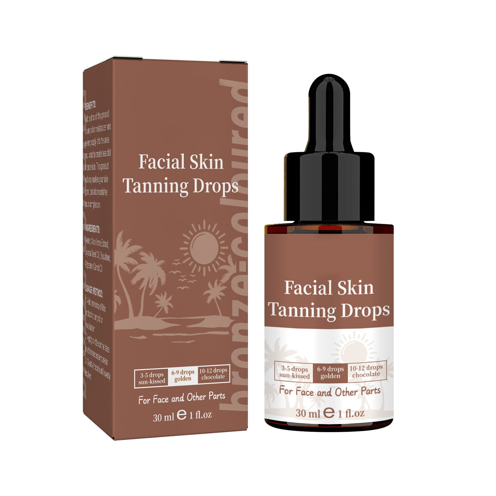 1/2/3PCS Self Tanning Drops,Facial Tanning Drops,Facial Tanning Outdoor ...