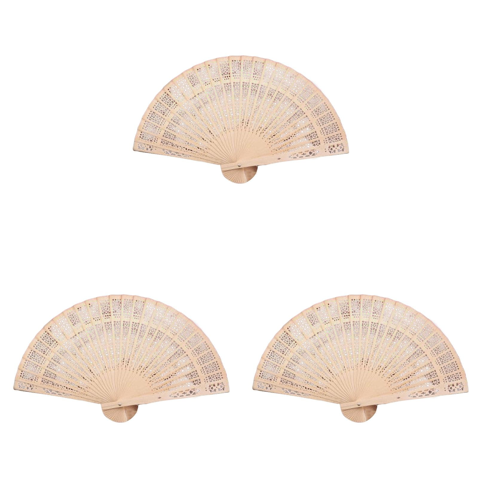 1/2/3PCS Small Wooden Folding Fans,Handheld Vintage Wood Hand Fan ...