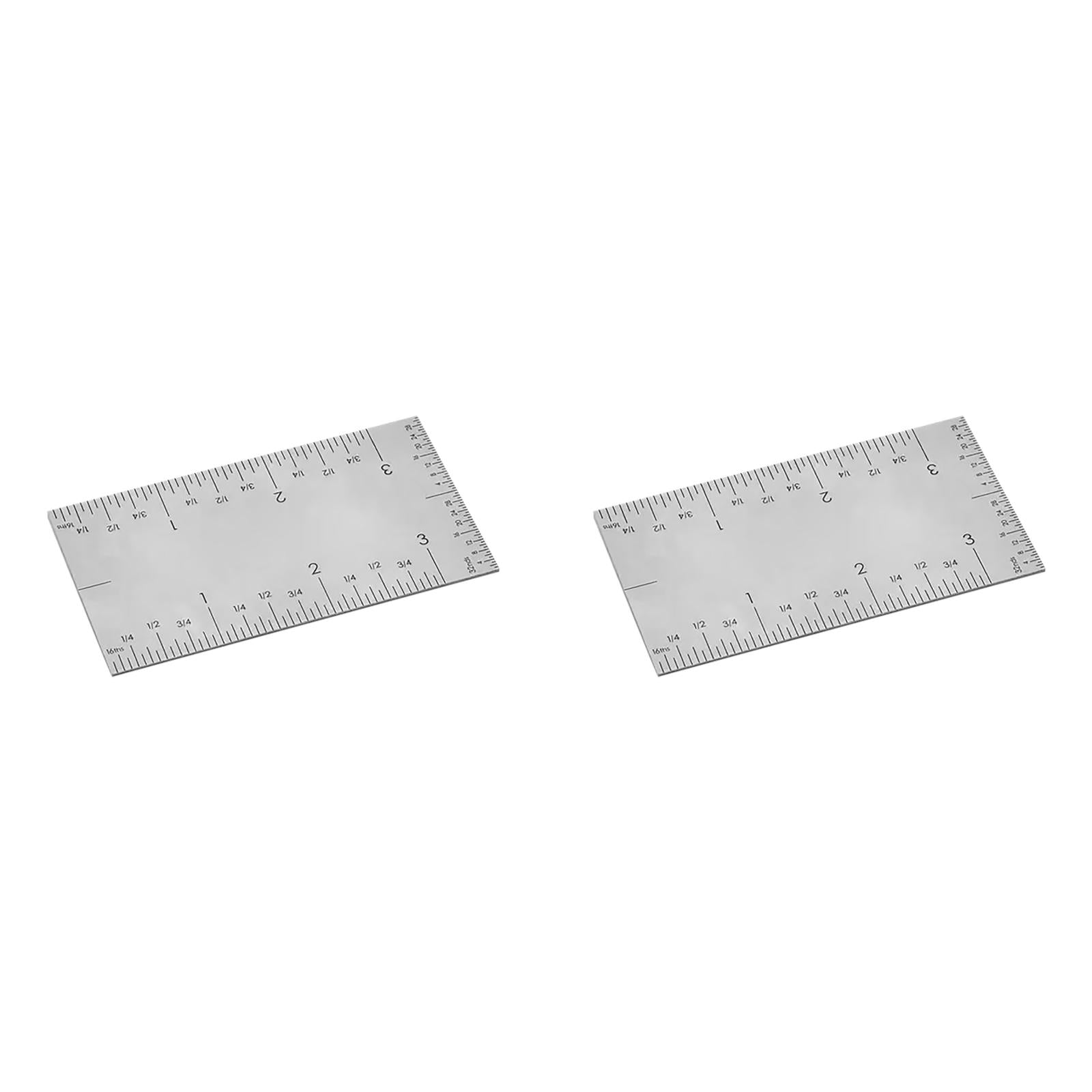 1/2/3PCS Square Edge Ruler 3'' Pocket Durable Stainless Slide Versatile ...