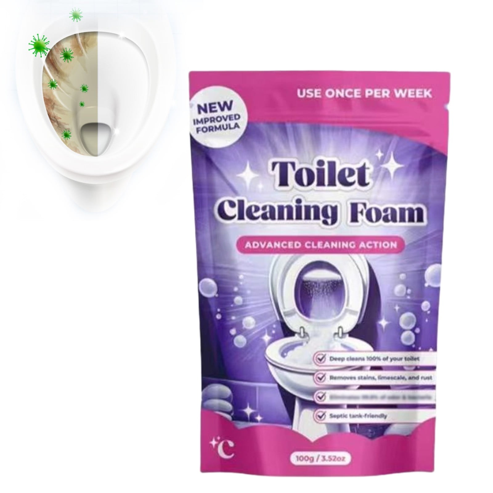 1/2/3PCS Toilet Cleaner, Toilet Cleaning Foam, Sparkling Clean Toilet ...