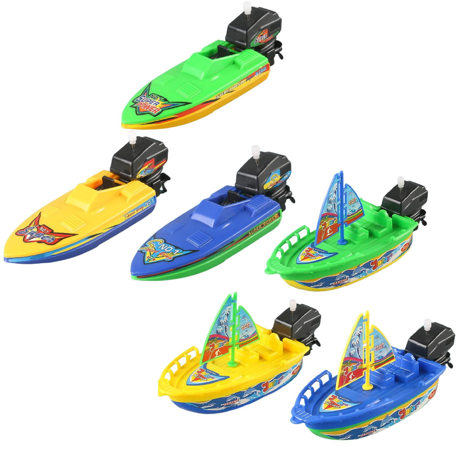 1/2/3PCS Wind Up Bathtub Boat Toys, Floating Vehicles Playset Boatsail Toys for Bathtub ...