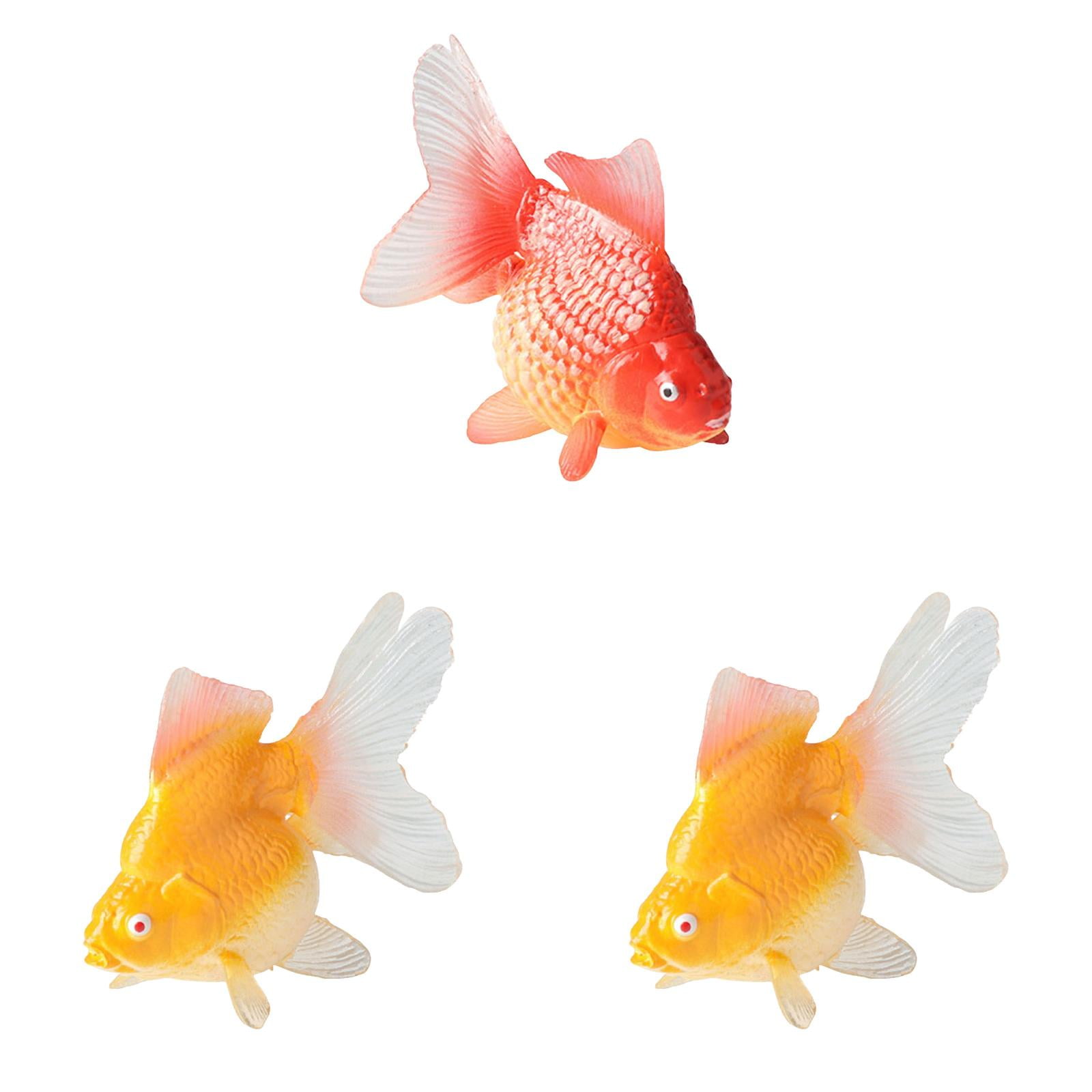 1/2/3Pcs Realistic Floating Goldfish Figurines Fish Tank Fish Bowl Pond ...